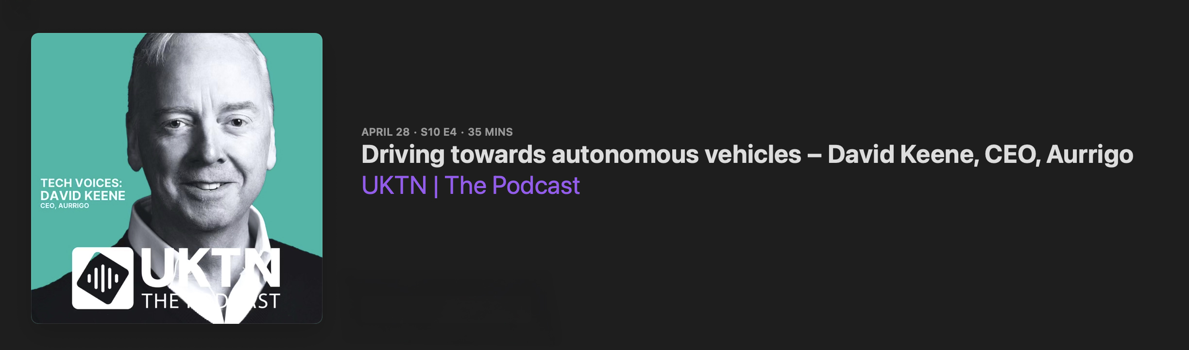 Driving towards autonomous vehicles - David Keene, CEO Aurrigo ...