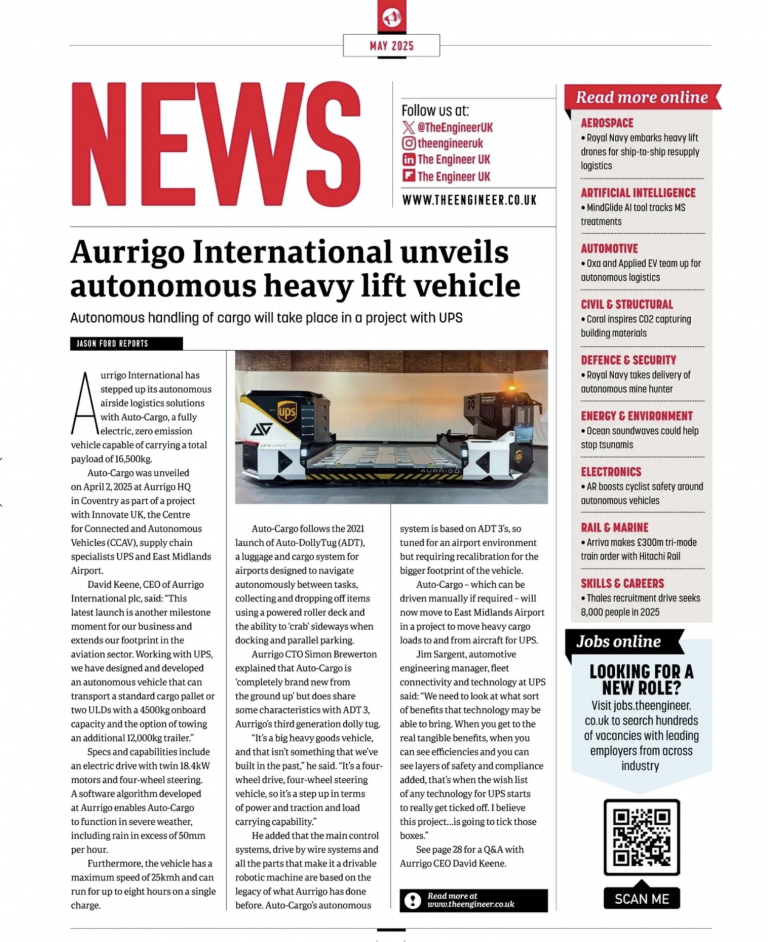 News - Aurrigo Automated Aviation Technology