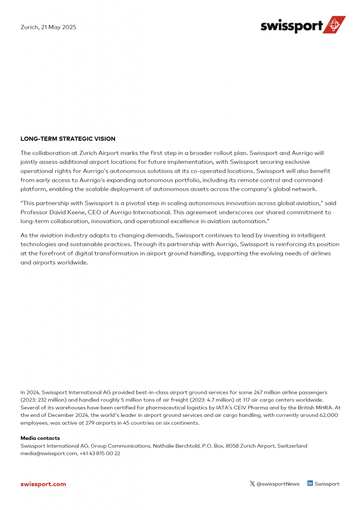 News - Aurrigo Automated Aviation Technology